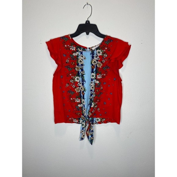 twine & string | Tops | Twine String Red Print Blouse Large | Poshmark